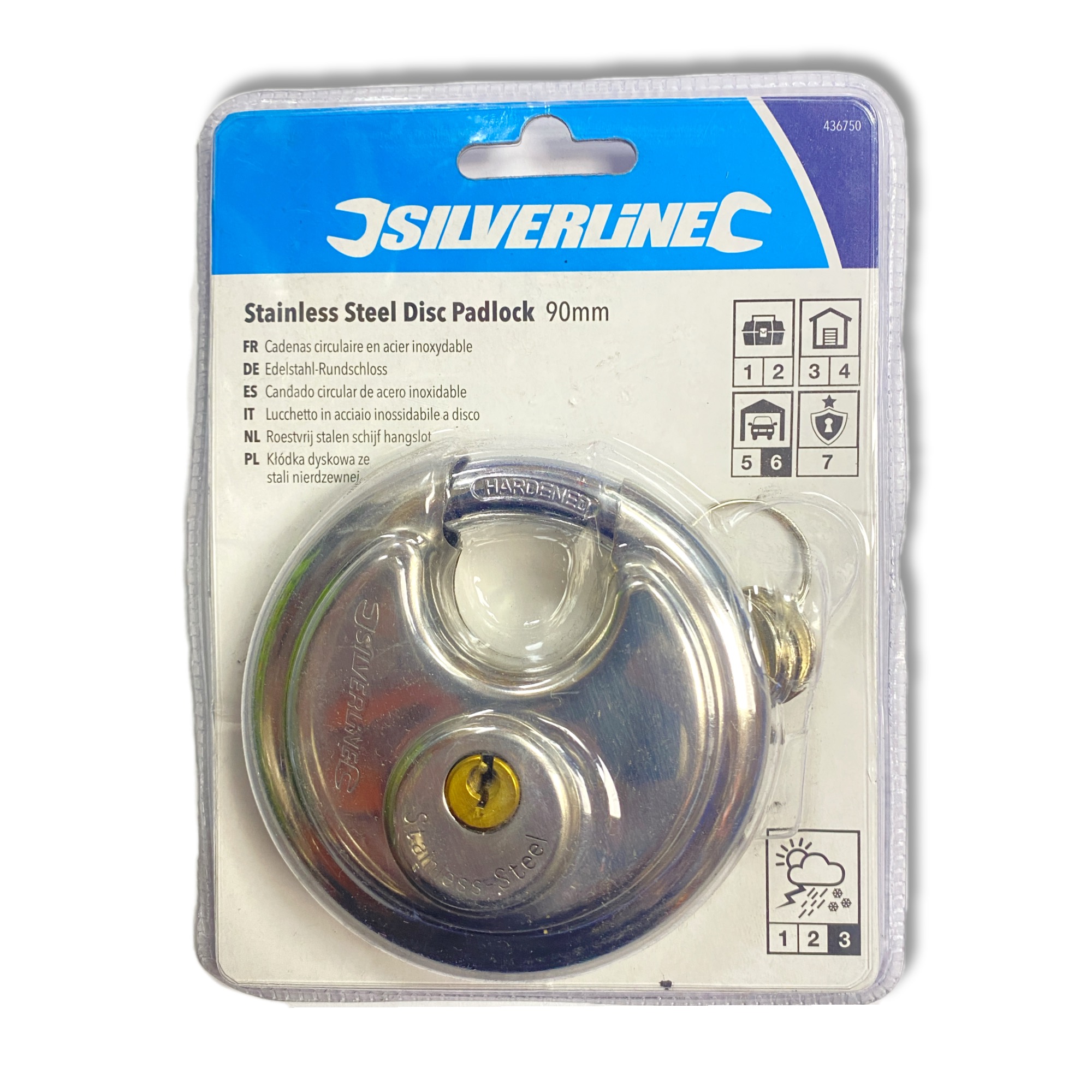 SILVERLINE STAINLESS STEEL DISC PADLOCK 90MM WITH 3 KEYS – Shakti ...
